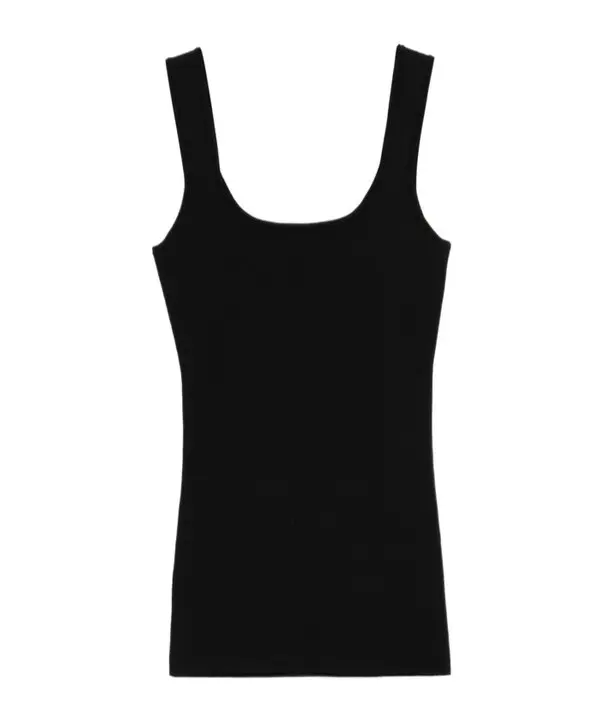 ENTIRE STUDIOS Sleeveless Scoop Neck Vest - Black
