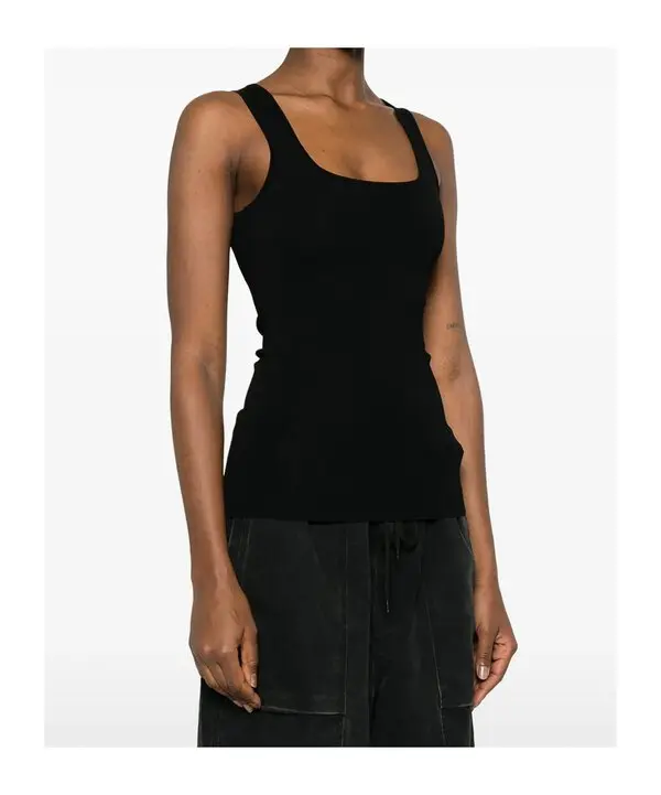 ENTIRE STUDIOS Sleeveless Scoop Neck Vest - Black