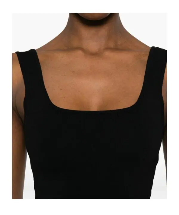 ENTIRE STUDIOS Sleeveless Scoop Neck Vest - Black