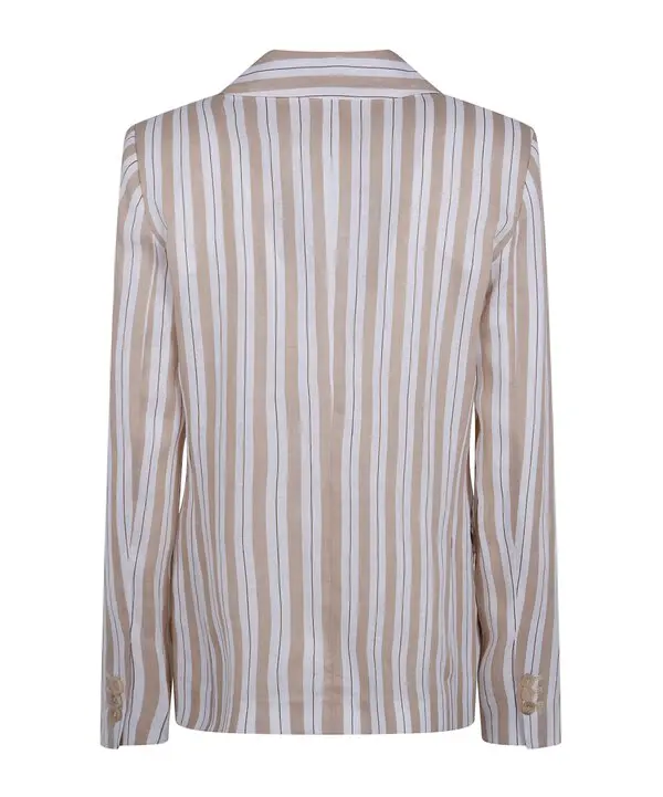 SEMICOUTURE Striped Blazer With Notched Lapel