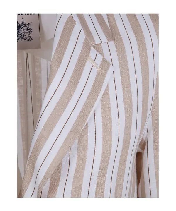 SEMICOUTURE Striped Blazer With Notched Lapel