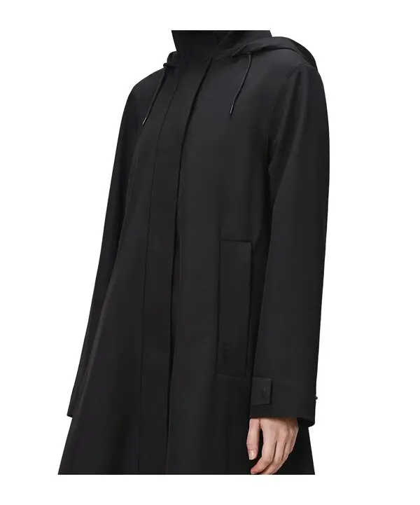 Rains Suva Vision Softshell A-line Hooded Raincoat - Black