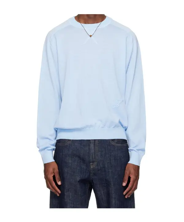 Jacquemus Logo Embroidered Round Neck Long Sleeve Top