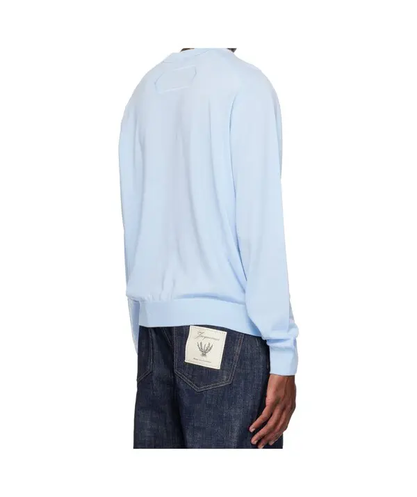 Jacquemus Logo Embroidered Round Neck Long Sleeve Top