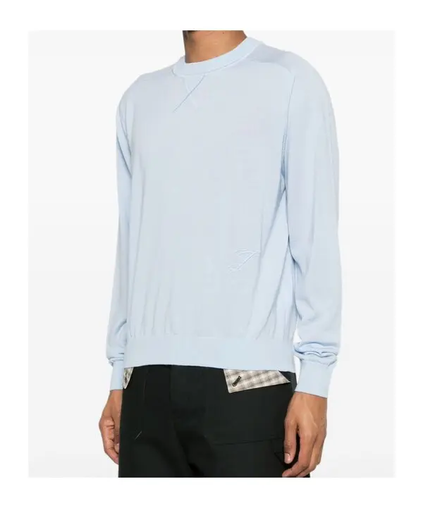 Jacquemus Logo Embroidered Round Neck Long Sleeve Top