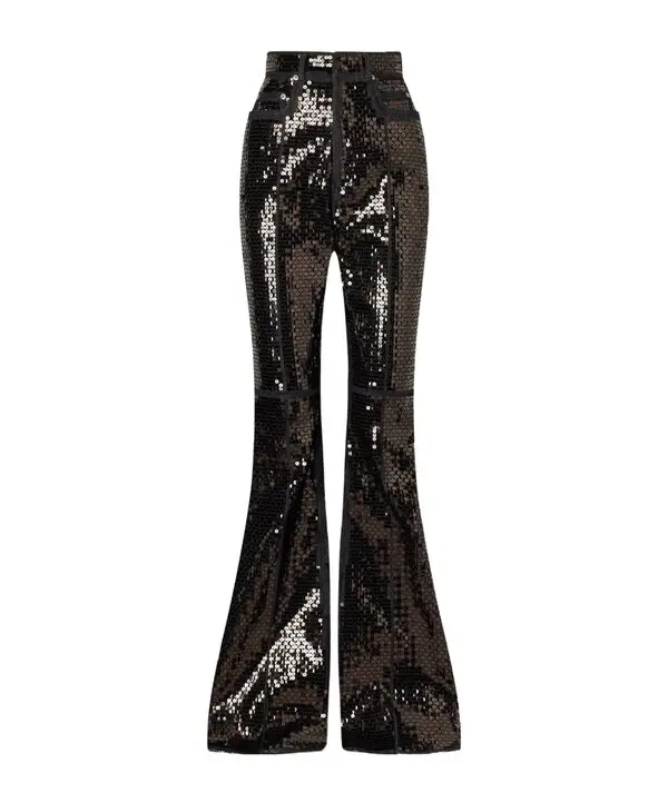 Rick Owens Sequined High-rise Bootcut Jeans