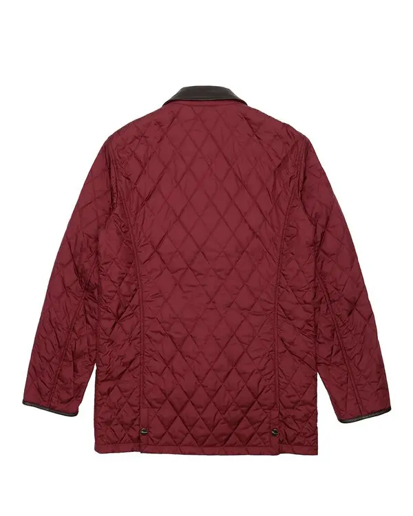 FERRAGAMO Quilted Jacket With Leather Trim - Red