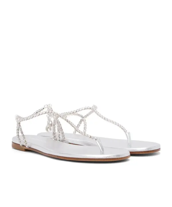 GIANVITO ROSSI Eternity Flip-flop Sandals - Silver