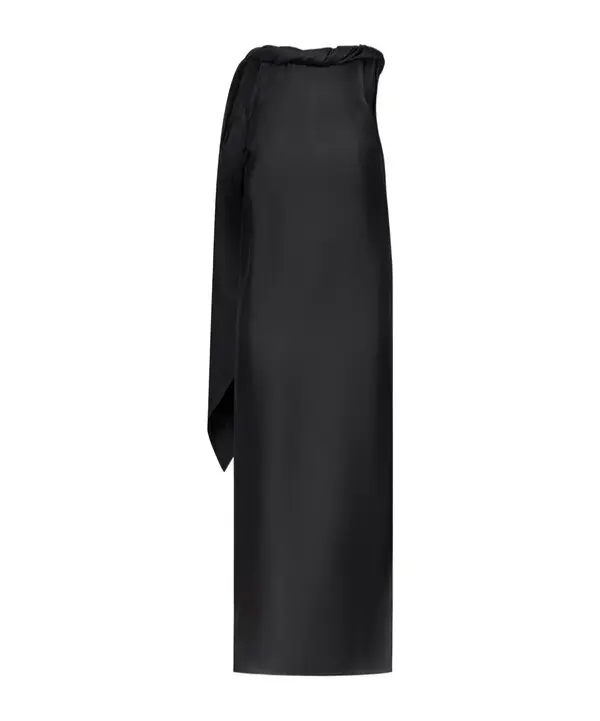 Loulou De Saison Susan Draped Neck Dress - Black