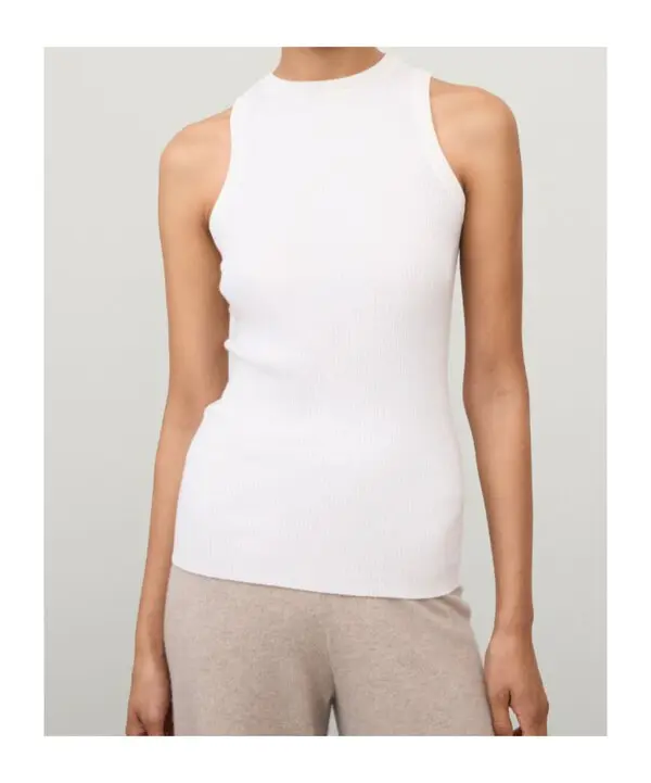 LISA YANG Amya Ribbed High Neck Tank