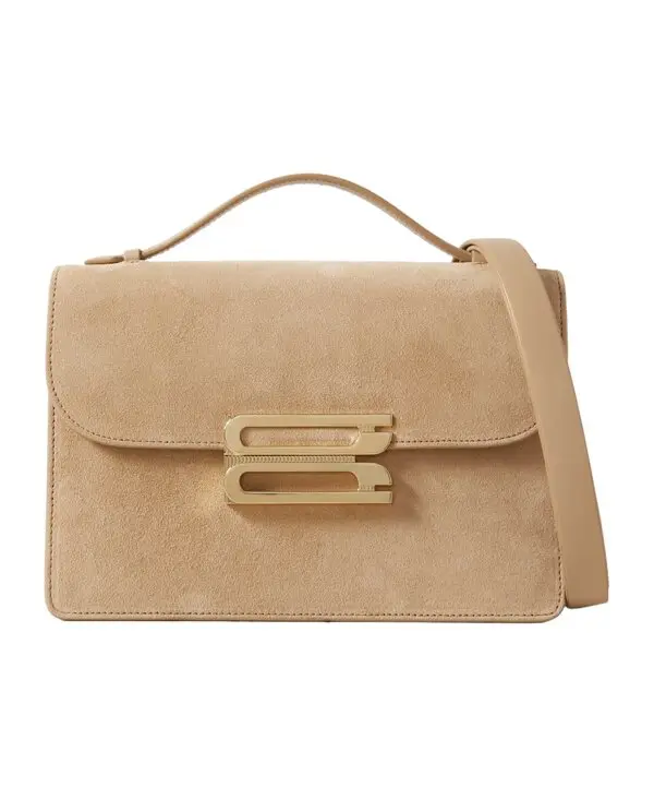 Victoria Beckham Suede Shoulder Bag - Nude