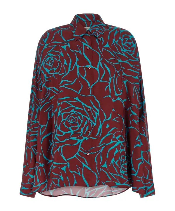 Dries Van Noten Floral Print Long Sleeve Shirt