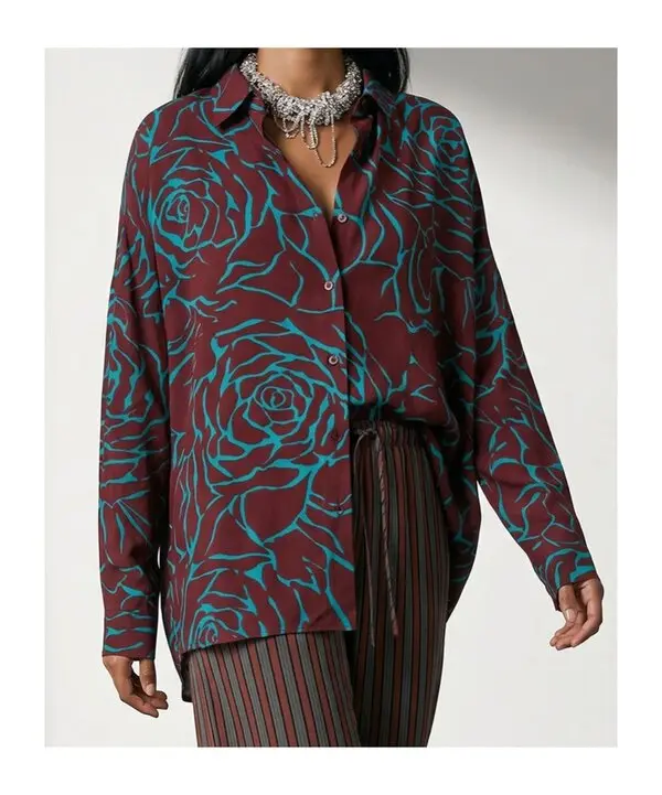 Dries Van Noten Floral Print Long Sleeve Shirt