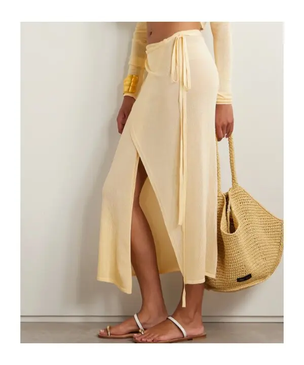 THE FRANKIE SHOP Alsen Knitted Midi Wrap Dress