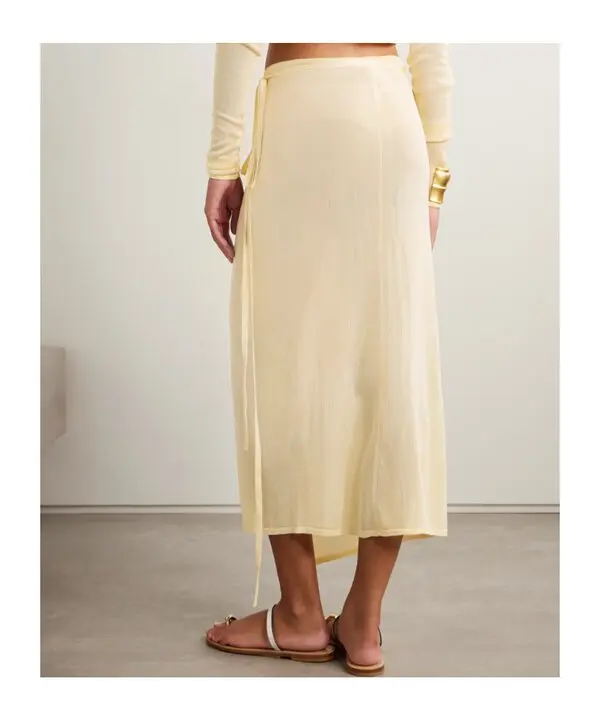 THE FRANKIE SHOP Alsen Knitted Midi Wrap Dress