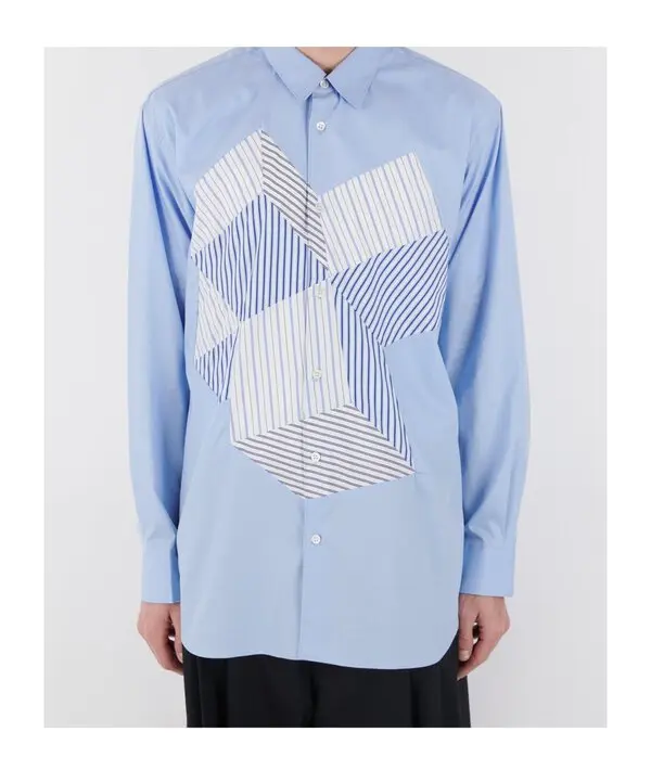 Comme Des Garçons Striped Shirt - Light Blue