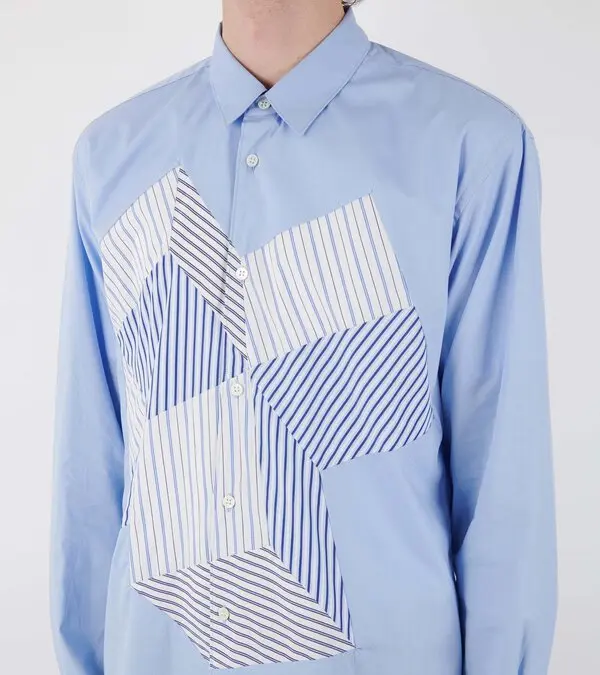 Comme Des Garçons Striped Shirt - Light Blue