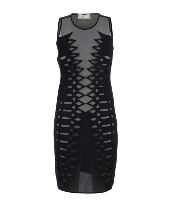 Blumarine Sleeveless Cutout Bodycon Dress - Black