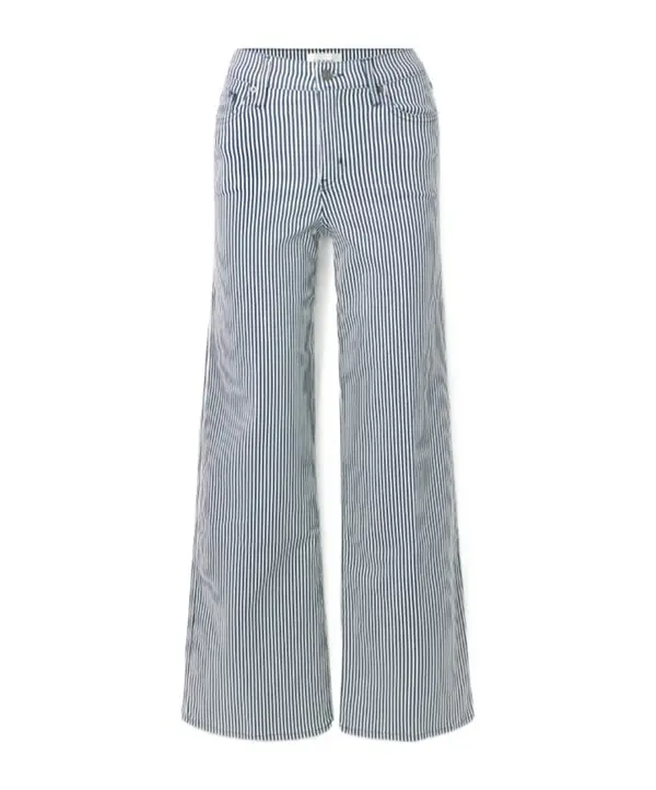FRAME Striped Wide-leg Trousers