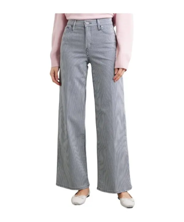 FRAME Striped Wide-leg Trousers