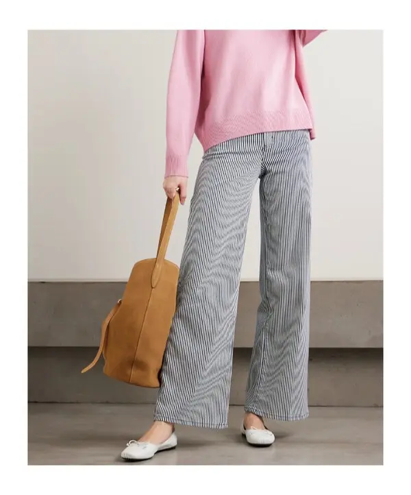 FRAME Striped Wide-leg Trousers