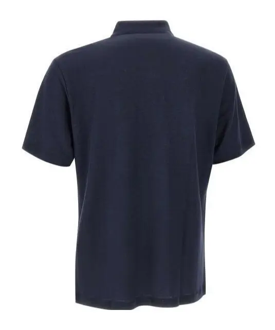Eleventy Buttoned Knit Polo Shirt - Blue