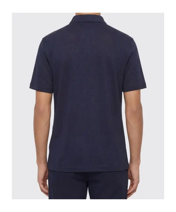 Eleventy Buttoned Knit Polo Shirt - Blue