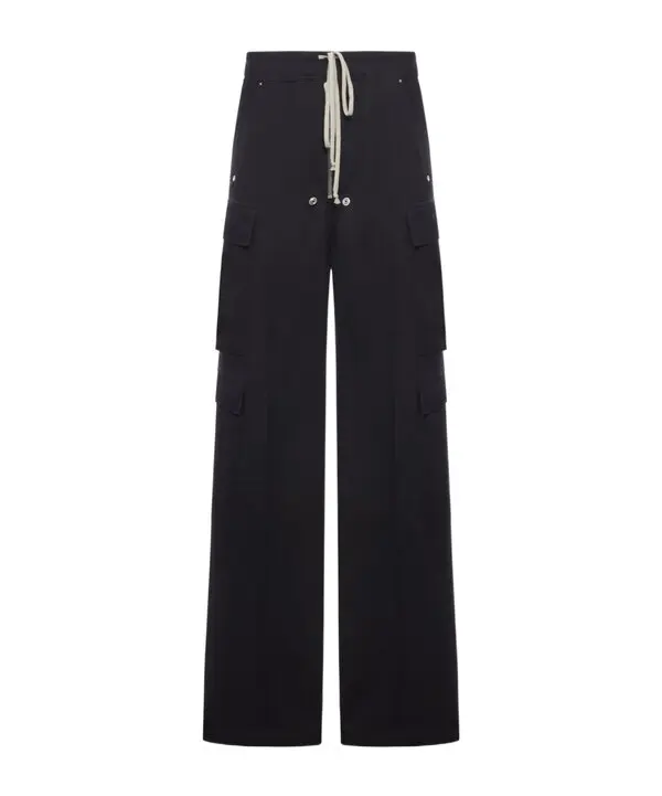 Rick Owens Drawstring Wide Leg Trousers - Black