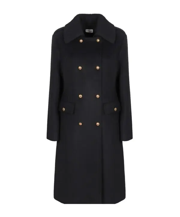 P.a.r.o.s.h Double Breasted Long Sleeved Coat - Black