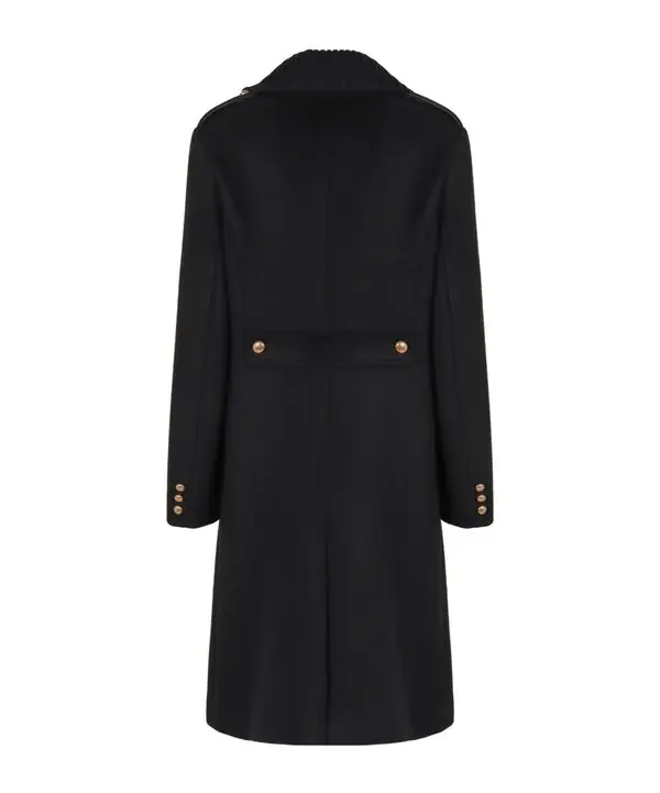 P.a.r.o.s.h Double Breasted Long Sleeved Coat - Black