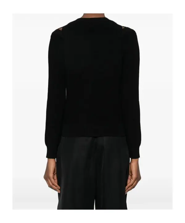 Elisabetta Franchi Cut-out Long Sleeve Sweater With Metallic Details