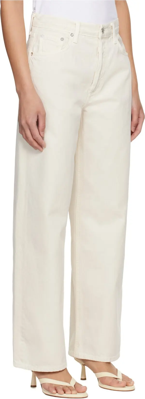 AGOLDE Low Slung Baggy Organic Boyfriend Jeans - White