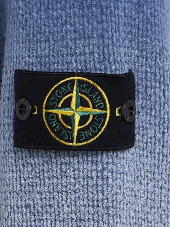 Stone Island Logo Cotton Crewneck Sweater - Blue