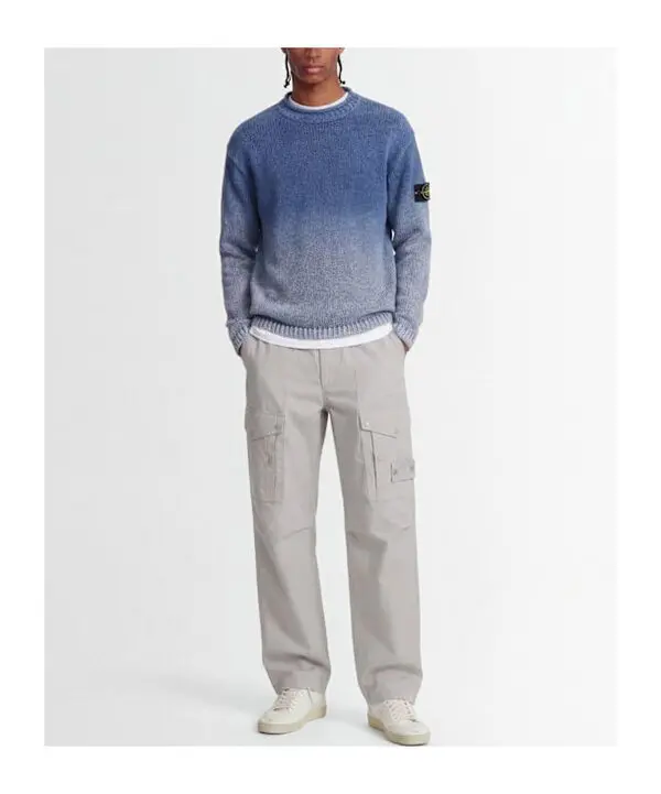 Stone Island Logo Cotton Crewneck Sweater - Blue