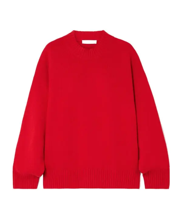 FRAME Ribbed Crew Neck Sweater - Red