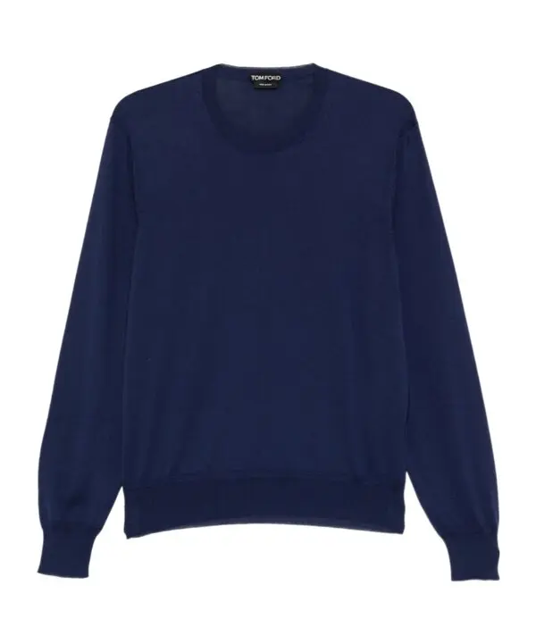 TOM FORD Crew Neck Long-sleeved Sweater - Sea-blue