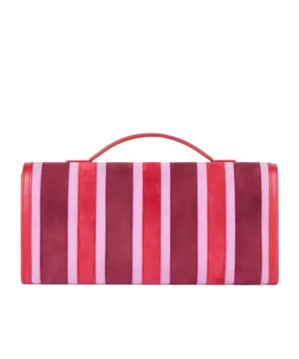 ROGER VIVIER Belle Vivier Suede Clutch - Red