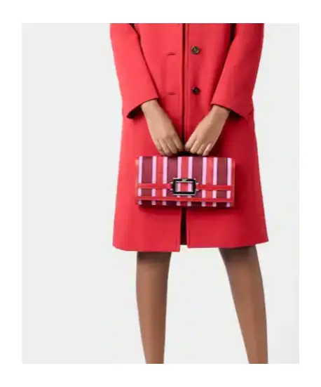 ROGER VIVIER Belle Vivier Suede Clutch - Red