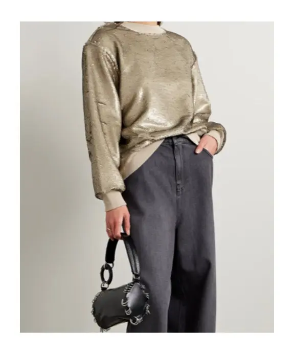 THE FRANKIE SHOP Metz Sequined Jersey Sweatshirt