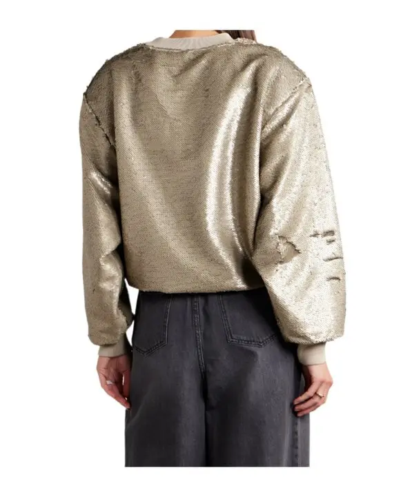 THE FRANKIE SHOP Metz Sequined Jersey Sweatshirt
