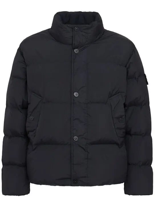 Stone Island Logo Nylon Down Jacket - Black
