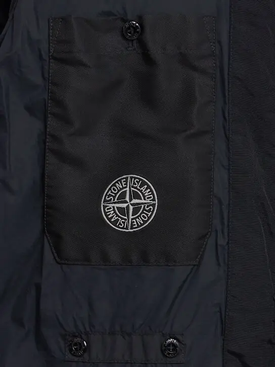 Stone Island Logo Nylon Down Jacket - Black