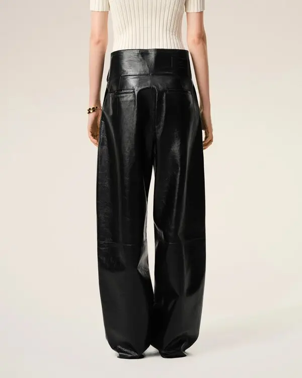 Ami High-waisted Loose Leg Trousers