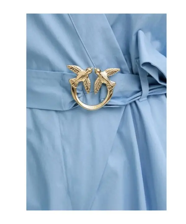 Pinko Belted Playsuit With Lapel Collar And V-neck