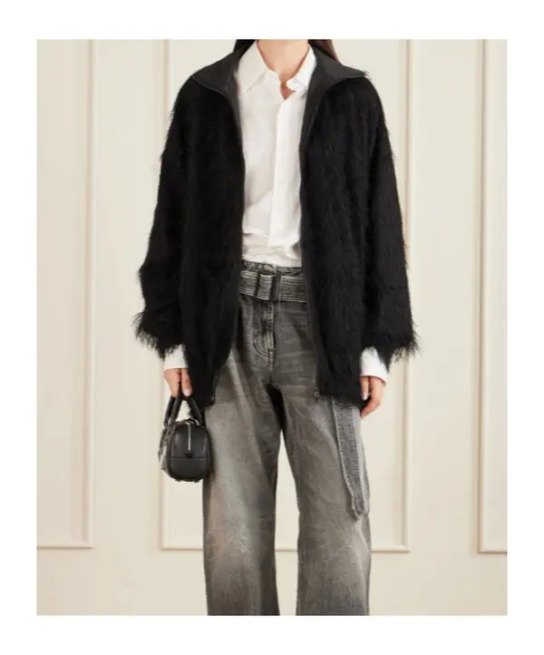 THE FRANKIE SHOP Baxter Fringed Shell Jacket - Black