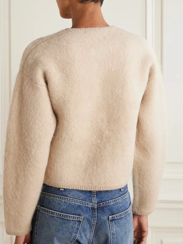 FRAME Brushed Crew Neck Cardigan