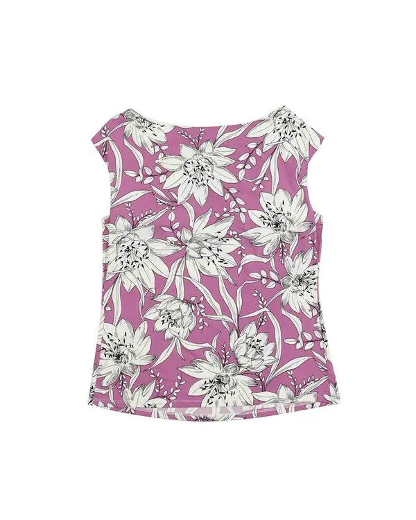 Max Mara Sleeveless Round Neck Printed T-shirt - White