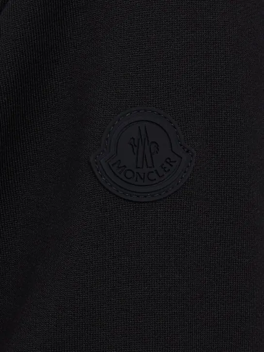 Moncler Cotton Fleece Zip-up Hoodie With Printed Logo