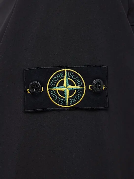 Stone Island Logo Tech Blend Hooded Jacket - Black