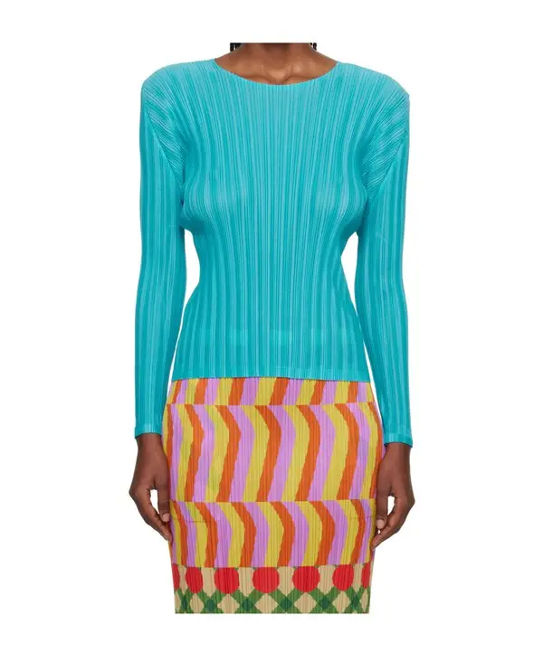 PLEATS PLEASE BY ISSEY MIYAKE Rib Pleats January Pleated Cover-up - Sky-blue